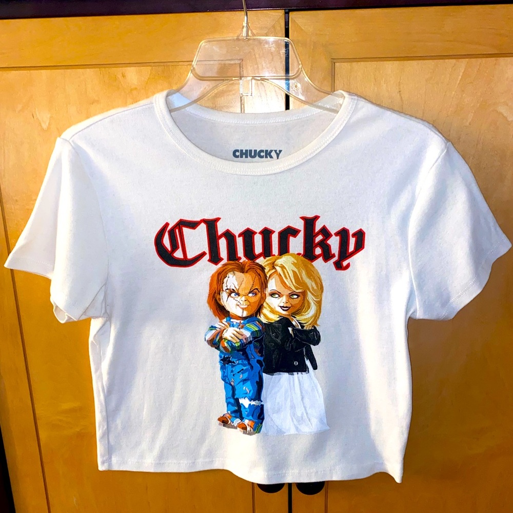 Chucky The Evil Doll & Tiffany Valentine Crop Top Shi… - Gem